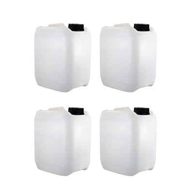 simpa 10L / 2.6 Gallon White Opaque Plastic Jerry Can HDPE Bottle with ...