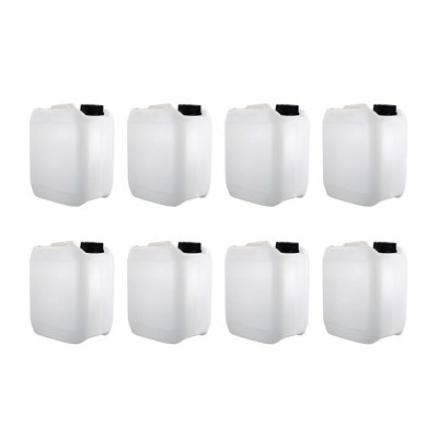 simpa 10L / 2.6 Gallon White Opaque Plastic Jerry Can HDPE Bottle with ...