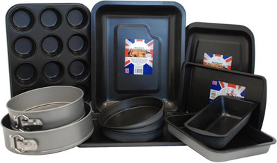 simpa 12PC Non-Stick Baking Set: inc Cake Layer Set, Springform Tins ...
