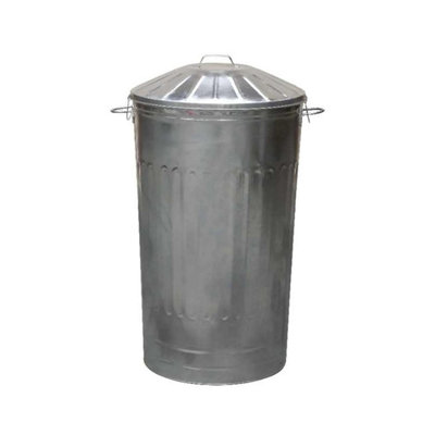simpa 180L XXL Strong Tough Galvanised Metal Bin & Locking Lid 95cm (H ...