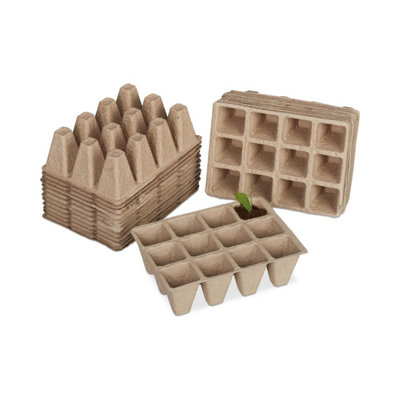 simpa 24Pcs Biodegradable Fibre Seedling Pots. 12 Grids 45mm Square ...