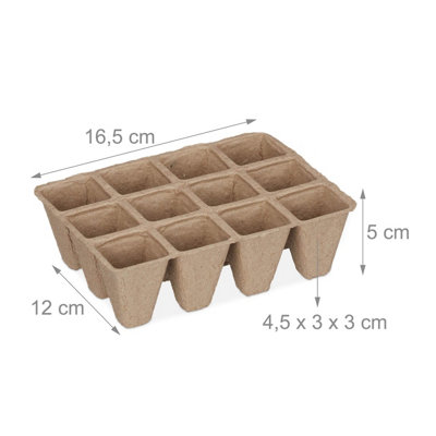 simpa 24Pcs Biodegradable Fibre Seedling Pots. 12 Grids 45mm Square ...