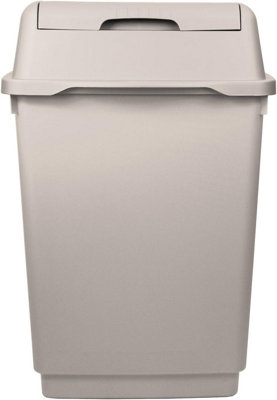 simpa 25L Cream Plastic Swing Lid Bin - Set of 2 Bins