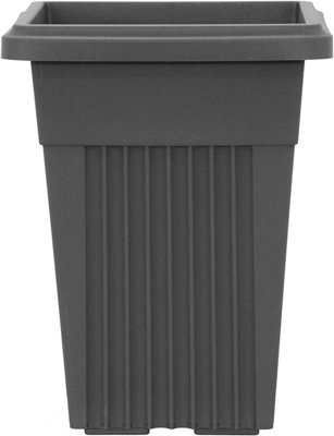 simpa 2PC Dark Grey Tall Pillar Style Plastic Planters.