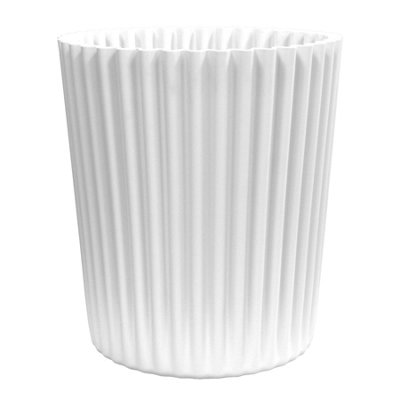 simpa 2PC XL White Wave Plastic Planters.