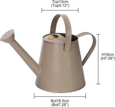 Simpa 3L Matt Mushroom Metal Watering Can with Watering Rose