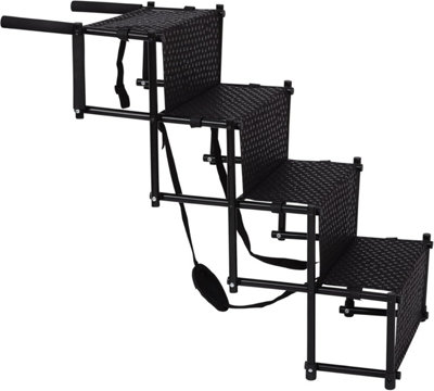 simpa 4 Step Foldaway Portable Lightweight Metal Pet Ladder Ramp.