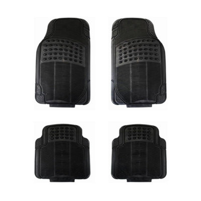 simpa 4PC Universal Car Mat Set: Hardwearing Rubber Mats, Non Slip ...