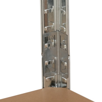 simpa 5 Tier Metal Galvanised Silver Shelving Racking Unit - 875 KG Max ...
