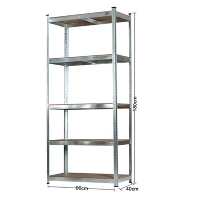 simpa 5 Tier Metal Galvanised Silver Shelving Racking Unit - 875 KG Max ...
