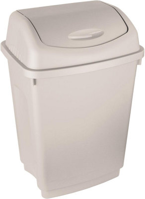 SIMPA 50L CREAM PLASTIC SWING LID BIN - SINGLE BIN