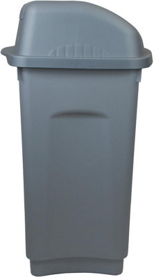 simpa 50L Silver Plastic Swing Lid Bin - Single Bin