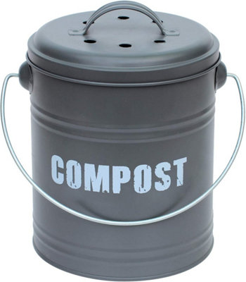 simpa 5L Grey Compost Food Waste Recycling Bin Caddy | DIY at B&Q