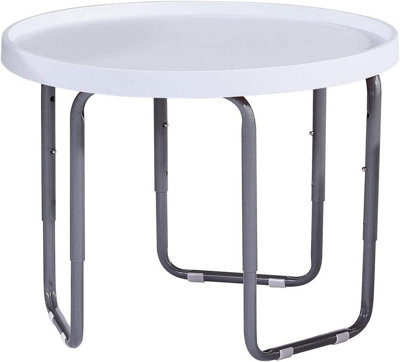 simpa 60cm White Round Utility Mixing Play Tray Table with Height ...