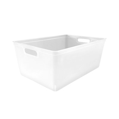 simpa 6PC 4L White Plastic Storage Basket Studio Organiser Trays with ...