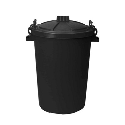 simpa 85L Black Plastic Locking Lid Bin | DIY at B&Q