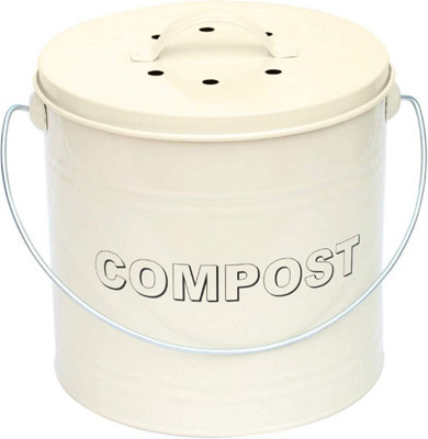 simpa 8L Cream Compost Food Waste Recycling Bin Caddy | DIY at B&Q