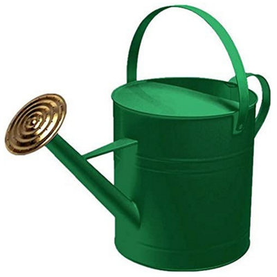 simpa 9 Litre / 2 Gallon Dark Green Galvanised Watering Can with Brass ...