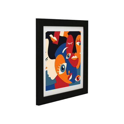 simpa Black Vinyl 12" x 12" Picture Frame with Wood Grain Finish ...