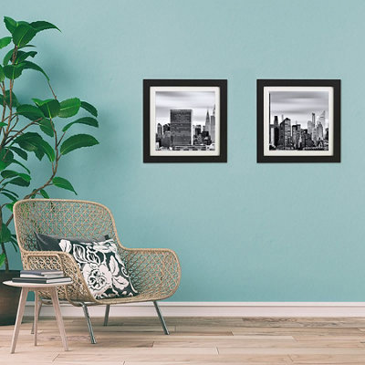 simpa Black Vinyl 12" x 12" Picture Frame with Wood Grain Finish ...