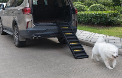 simpa Folding Lightweight Black Plastic Non-Slip Portable Dog Pet Ramp