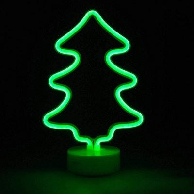 simpa Green Christmas Tree LED Festive Novelty Neon Light. | DIY at B&Q