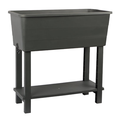 simpa Grey XL Double-Tiered Raised Bed Plastic Trough Planter | DIY at B&Q