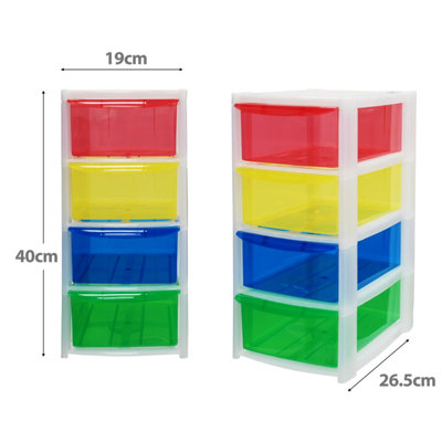 simpa Mini Desktop 4 Drawer Tower Storage Unit | DIY at B&Q