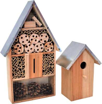 Buy simpa Nest & Wildlife Box Set: Large Bug Hotel & Bird Box | DIY at B&Q
