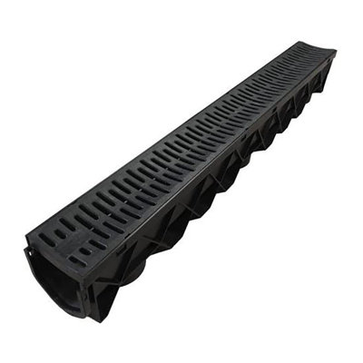 simpa Polypropylene Channel drainage & grate - (L) 1m (W) 135mm
