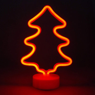 simpa Red Christmas Tree LED Festive Novelty Neon Light. | DIY at B&Q
