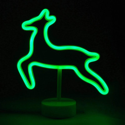 simpa Red Deer LED Festive Novelty Neon Light. | DIY at B&Q