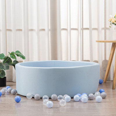 simpa Soft Foam Ball Pit with 200 Balls. Blue 90cm x 30cm