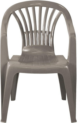 simpa Solana Taupe Plastic Garden Chairs Set of 4