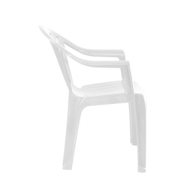 simpa Solana White Plastic Garden Chairs Set of 4