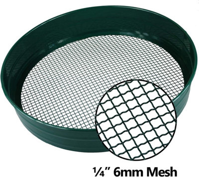 simpa Steel Garden Riddle Sieve 1/4" 6mm Mesh 70mm Deep