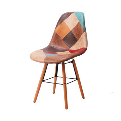 simpa Tulip Eiffel Inspired Set of 2 Dining Chairs Colour Patchwork