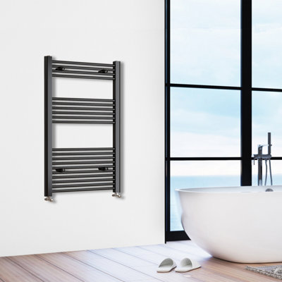 Simple Bathroom 1200x600mm Matt Black Designer Straight Ladder Style ...