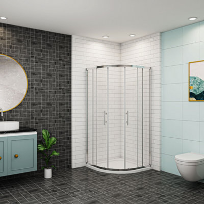 Simple Bathroom 900x900mm Quadrant Shower Enclosure Corner Cubicle Door ...