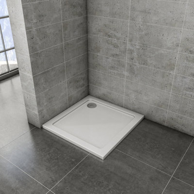 Simple Bathroom 900x900x30mm Slimline Square Shower Enclosure Stone ...