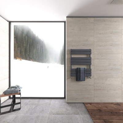 SIMPLE Bathroom Anthracite High Heat Output 800x600mm Towel Rail ...