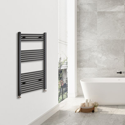 SIMPLE Bathroom Black High Heat Output 1200x500mm Straight Radiator ...