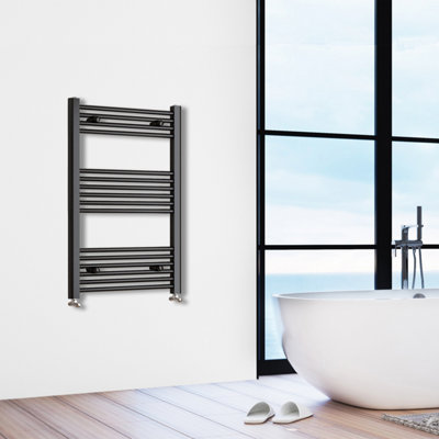 SIMPLE Bathroom High Heat Output Black 1000x500mm Straight Radiator ...