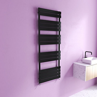 SIMPLE Bathroom High Heat Output Black 1600x600mm Towel Rail Radiator ...