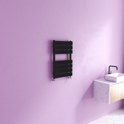 SIMPLE Bathroom High Heat Output Black 650x400mm Towel Rail Radiator ...