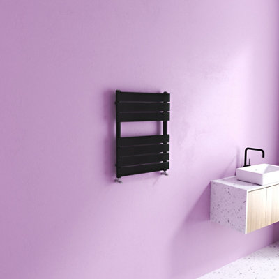 SIMPLE Bathroom High Heat Output Black 650x500mm Towel Rail Radiator ...