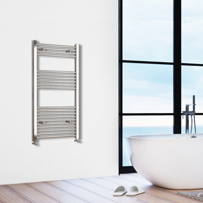 SIMPLE Bathroom High Heat Output Chrome 1200x400mm Straight Radiator ...