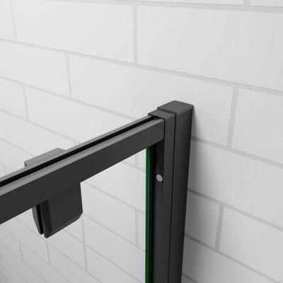 Simple Bathroom Matt Black 900mm Pivot Shower Enclosure Hinge Door ...