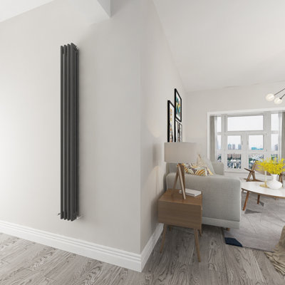 SIMPLE Bathroom Modern Radiator 3 Column 1800x200mm Anthracite Cast ...