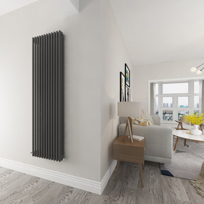 SIMPLE Bathroom Modern Radiator 3 Column 1800x560mm Anthracite Cast ...